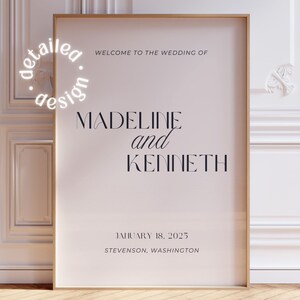 Minimalist Wedding Welcome Sign, Classy Welcome to Our Wedding Sign ...