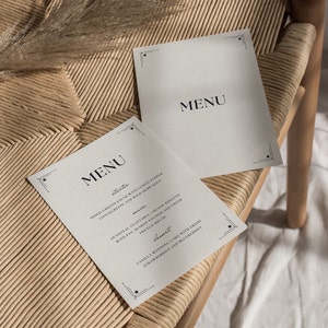 Classic Wedding Menu Template, Elegant Wedding Menu Card, Canva ...