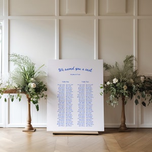 Seating Chart for Long Tables, Handwritten Seating Chart Template ...