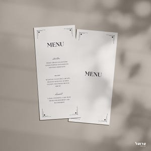 Wedding Menu Template, Elegant Menu Card, 4x9, 4x8, Canva Template ...