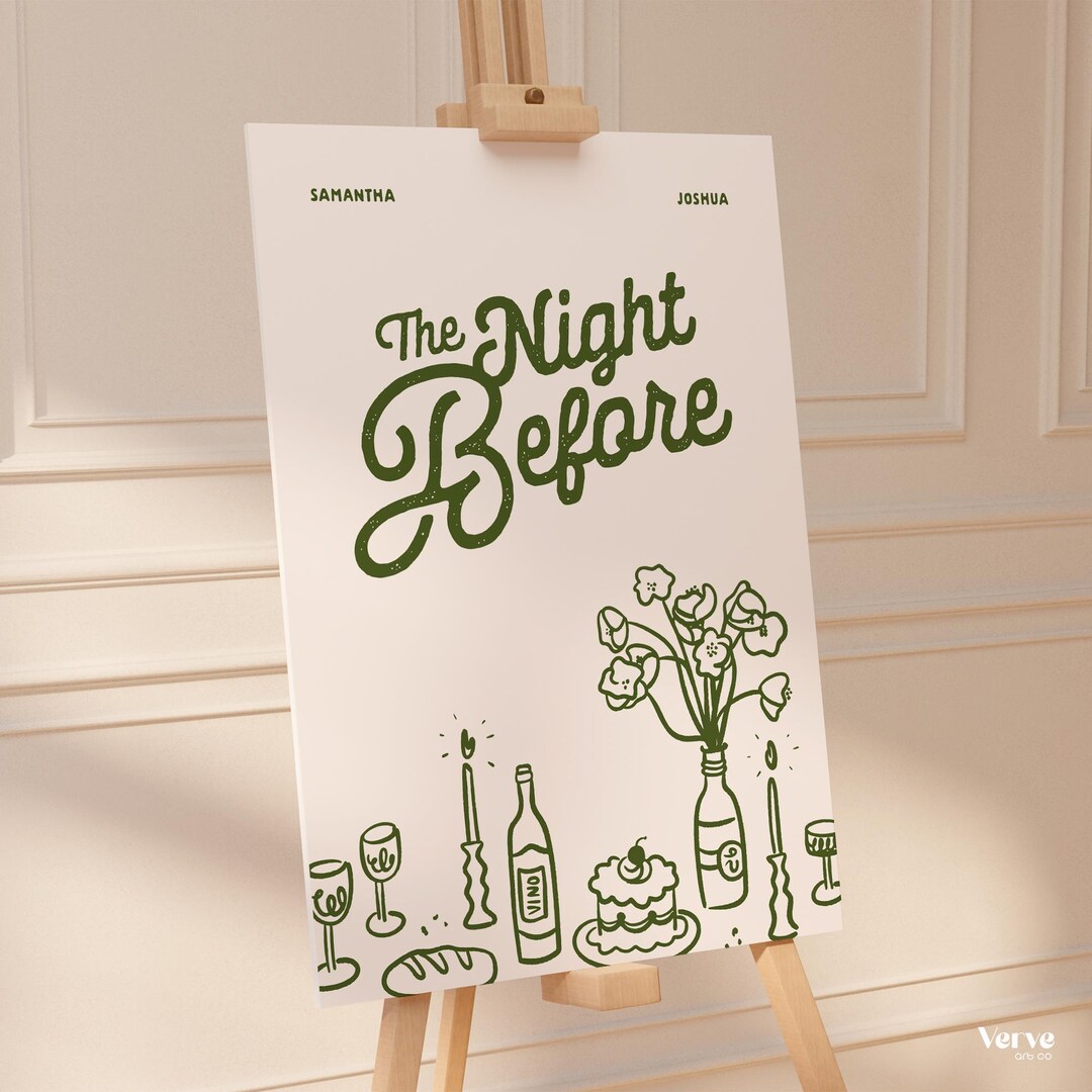 Hand Drawn the Night Before Sign: Rehearsal Dinner Welcome Sign (canva ...