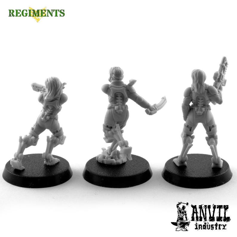 Cyborg Assassins 3 Miniatures 3D Printed 28mm Heroic Scale Tabletop ...