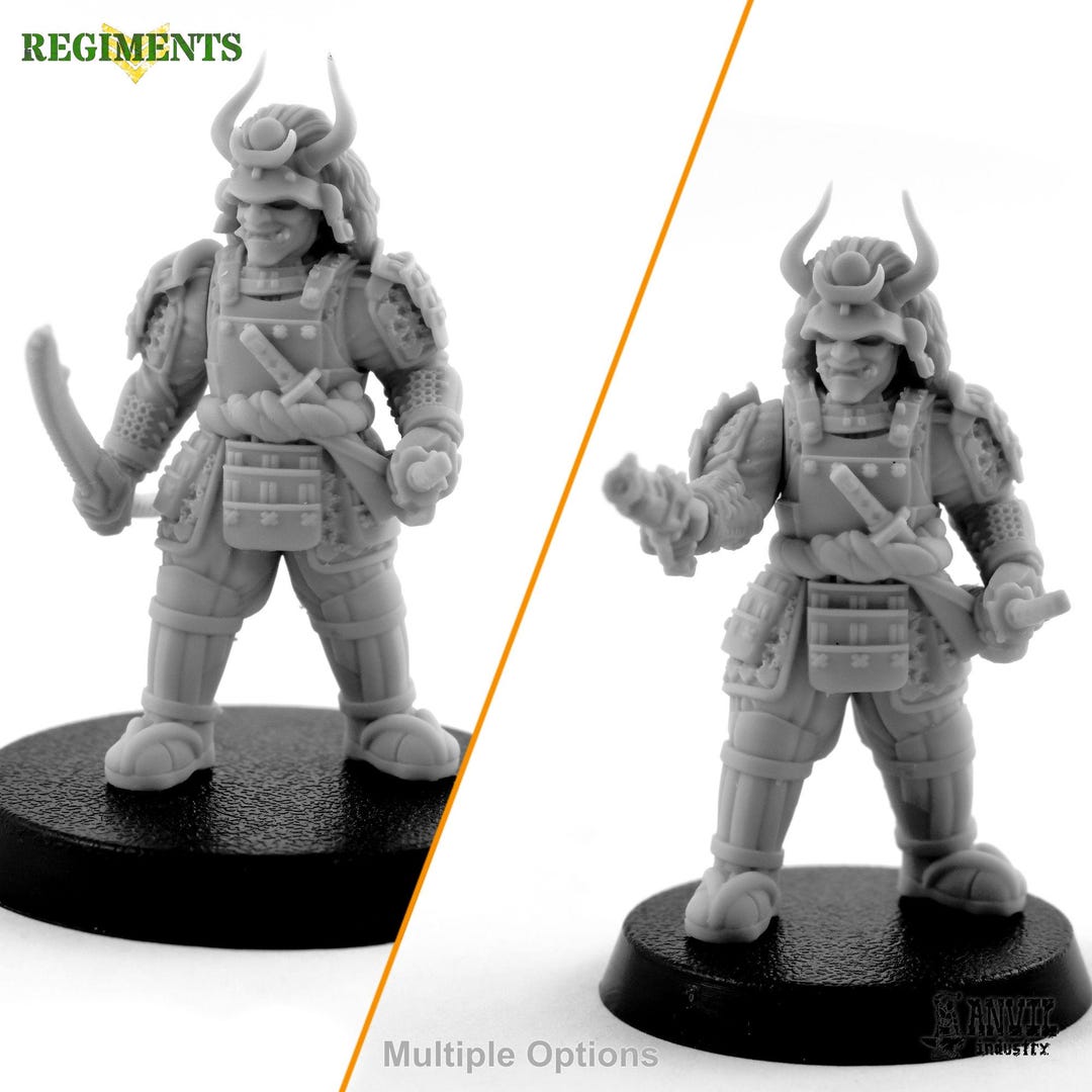 Samurai Commander || 1 Modular Miniature || 3D Printed || 28mm Heroic ...