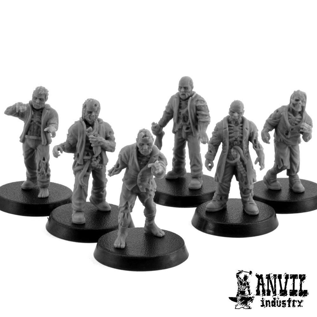 Civilian Zombies - Male || 6 Single-piece Miniatures || 3D Printed ...