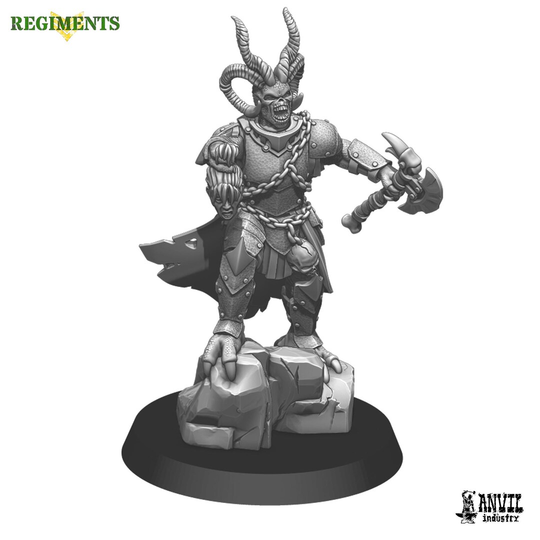 Hell-kin War Leader || 1 Single-piece Miniature || 3D Printed || 28mm ...