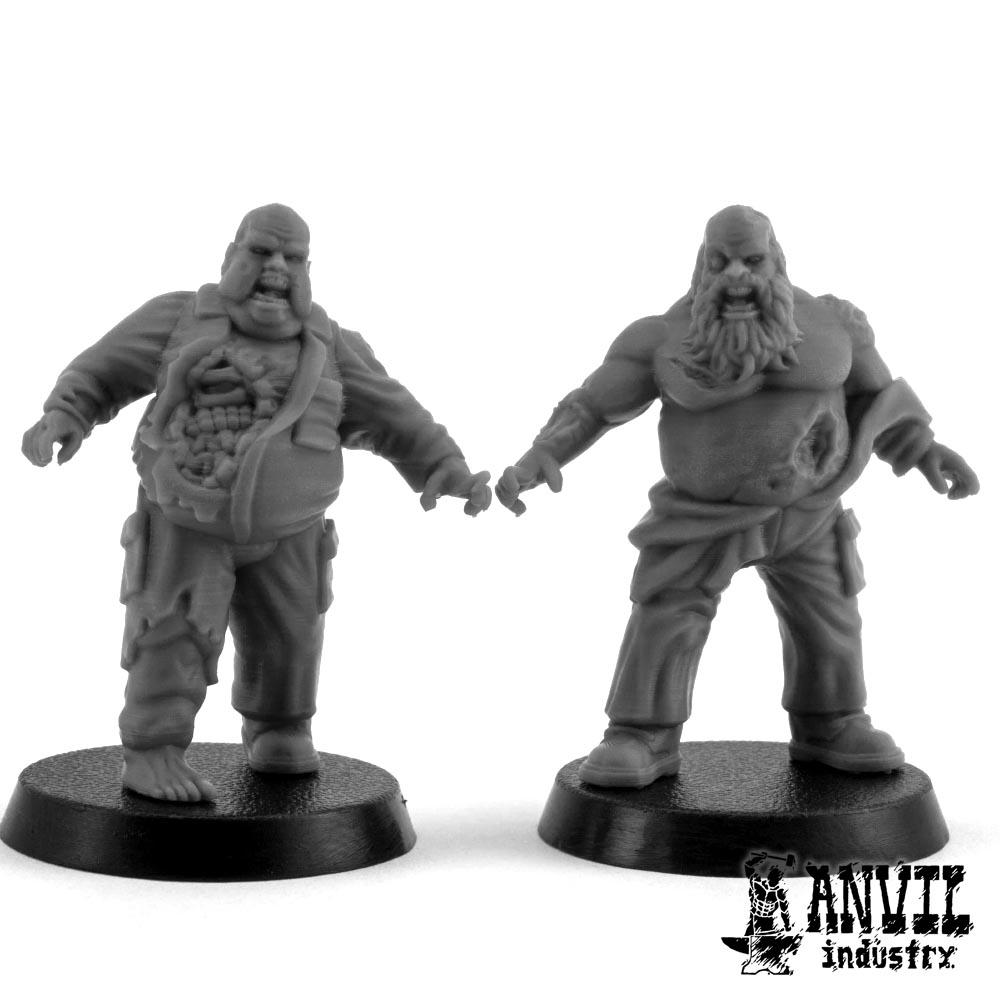Fat Zombies - Male || 2 Miniatures || 3D Printed || 28mm Heroic Scale ...