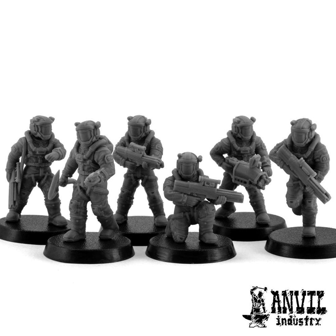 Astronauts With H&K G11 - Male || 6 Modular Miniatures || 3D Printed ...