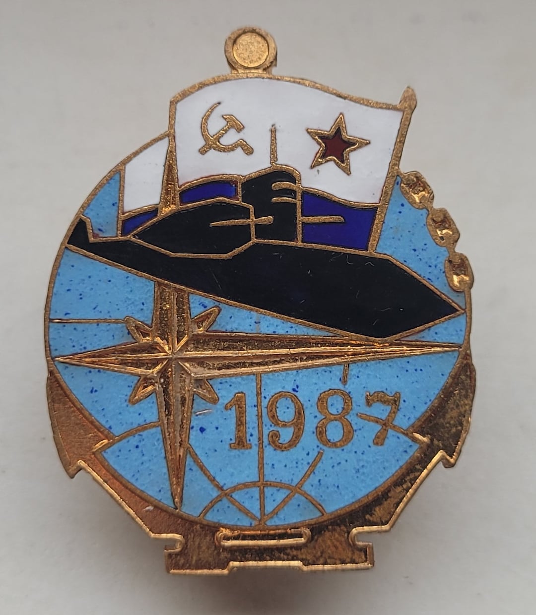 USSR Soviet Russian Military NAVY Enamel Badge Nuclear Submarine 1987 ...