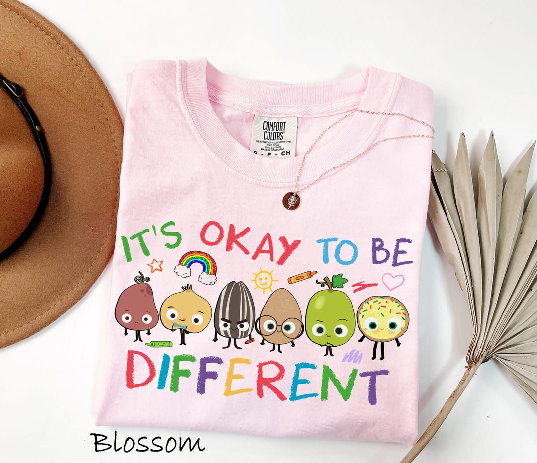 Comfort Colors® It’s Okay to Be Different Fruit Graphic Teacher Shirt ...