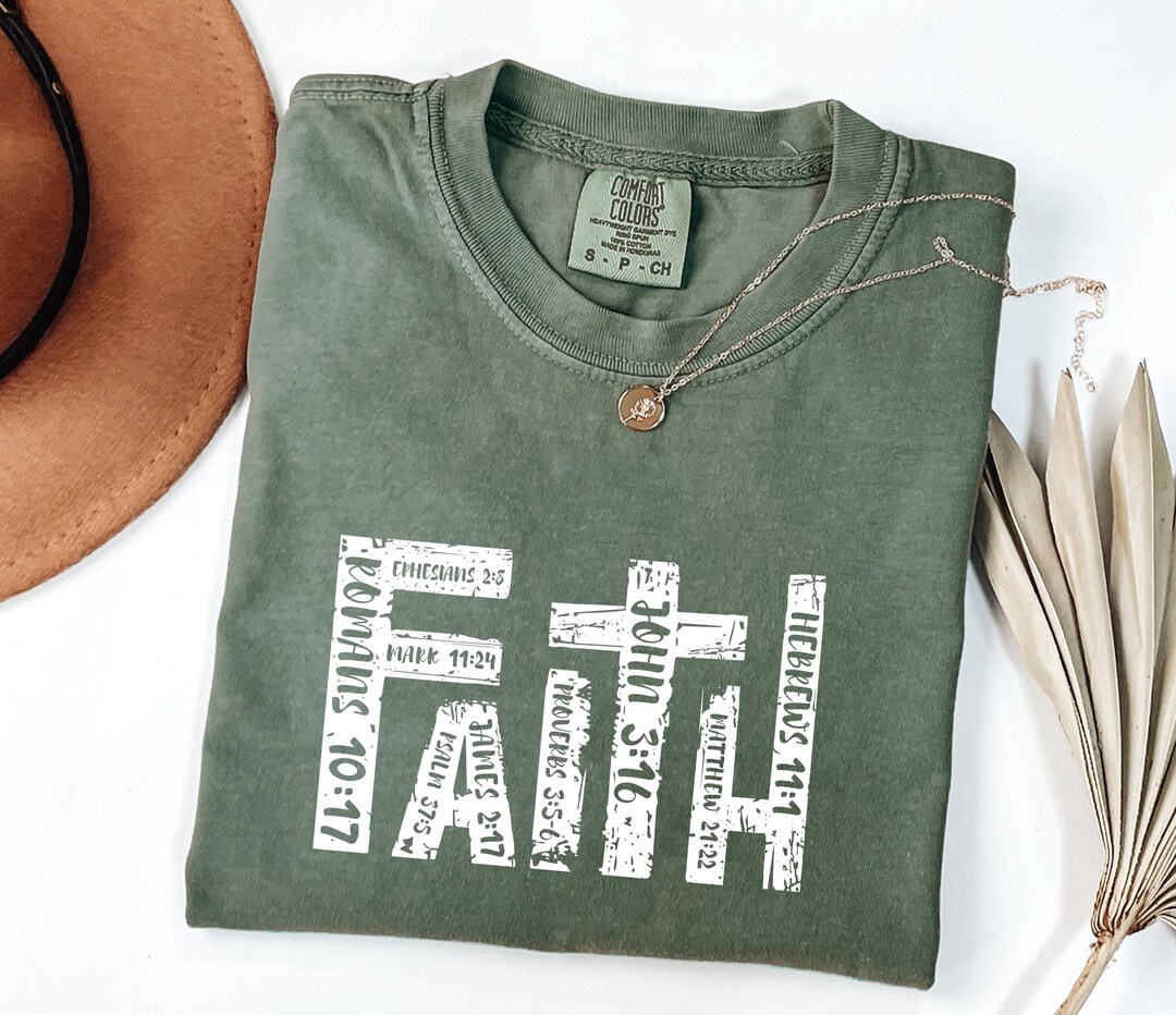 Comfort Colors® Faith Shirt, Faith Cross Shirt, Christian Gift, Faith ...
