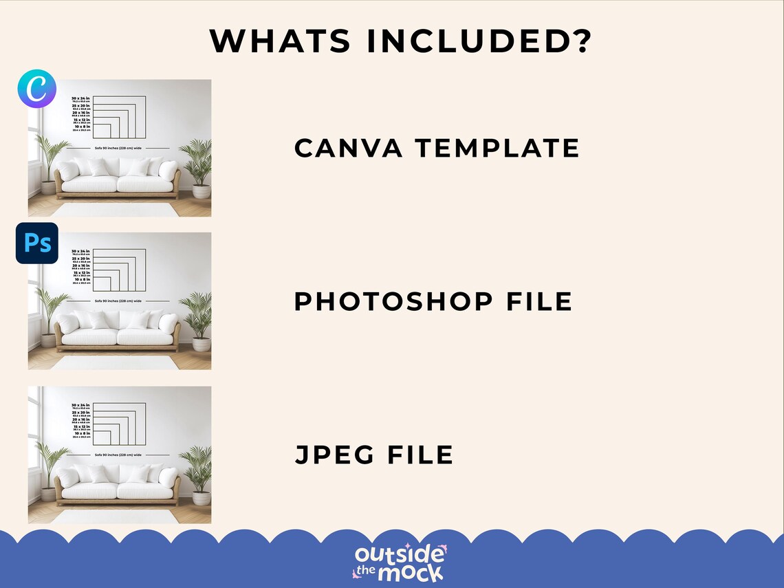 Landscape Frame Size Guide Mockup 4x5 Ratio Chart 10x8 to 30x24 Inch ...