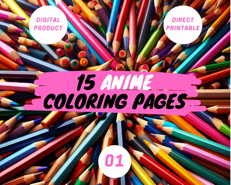 Coloring Pages ANIME Printable - Etsy