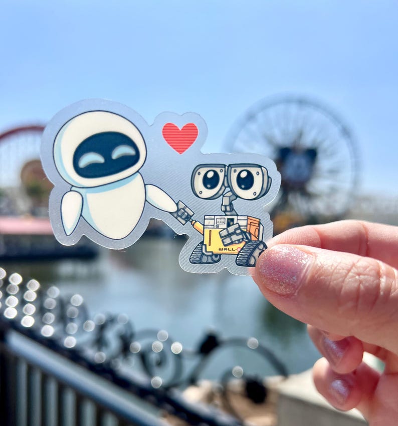 Wall-e Eva Love Disney Stickers Water Bottle Transparent Cell Phone ...