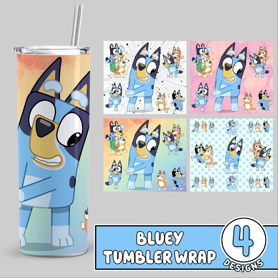 Bundle Bluey Skinny Tumbler Wrap Png, Bluey Positive Quote Tumbler Wrap ...
