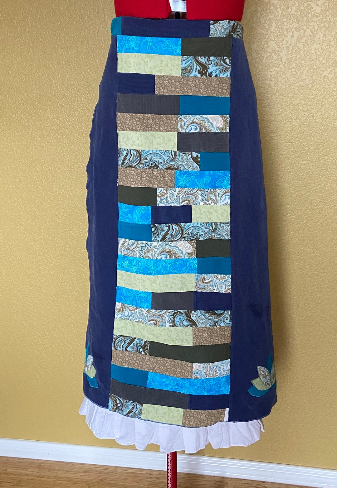 Conjunto de falda y delantal con patchwork de Lotus - Etsy España