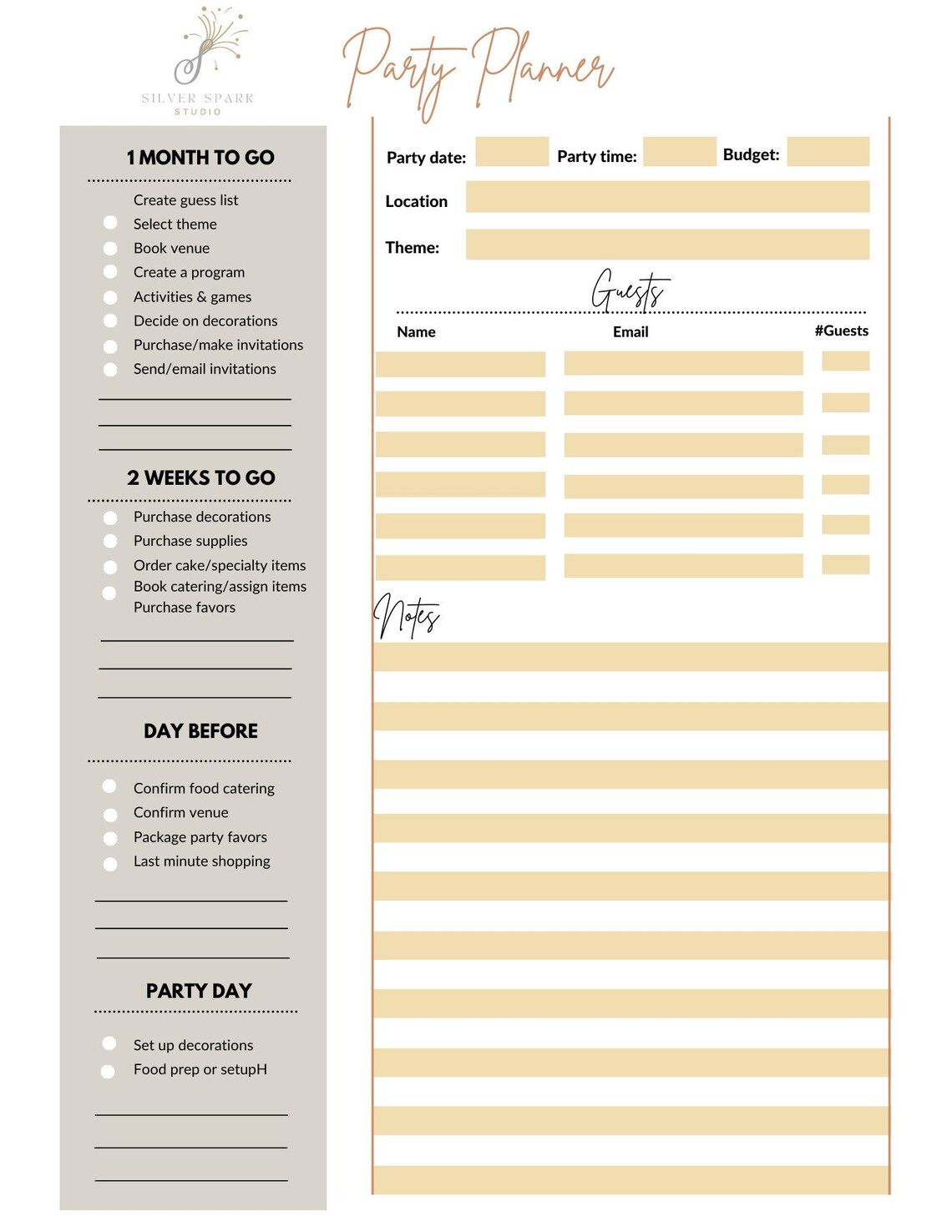 Party Planning Guide! - Etsy