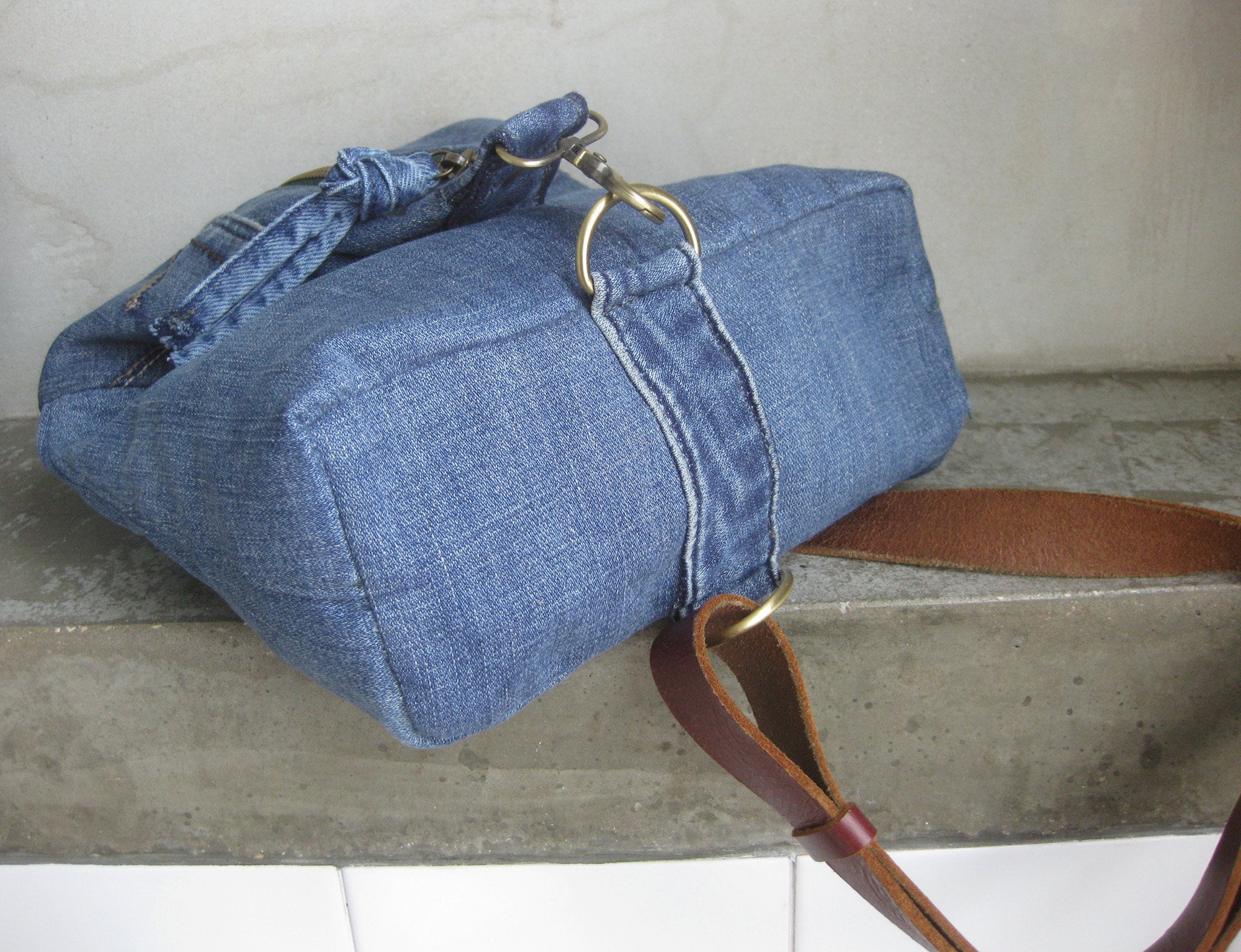 Small Crossbody Bag, Jeans Small Backpack, Recycled Denim Bag, Women ...