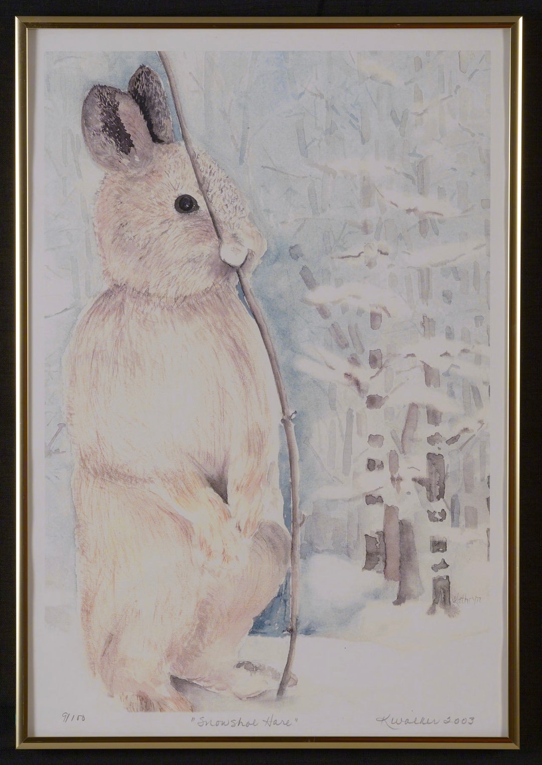 Water Color Print - Snowshoe Hare - See Additional Options Below - Etsy