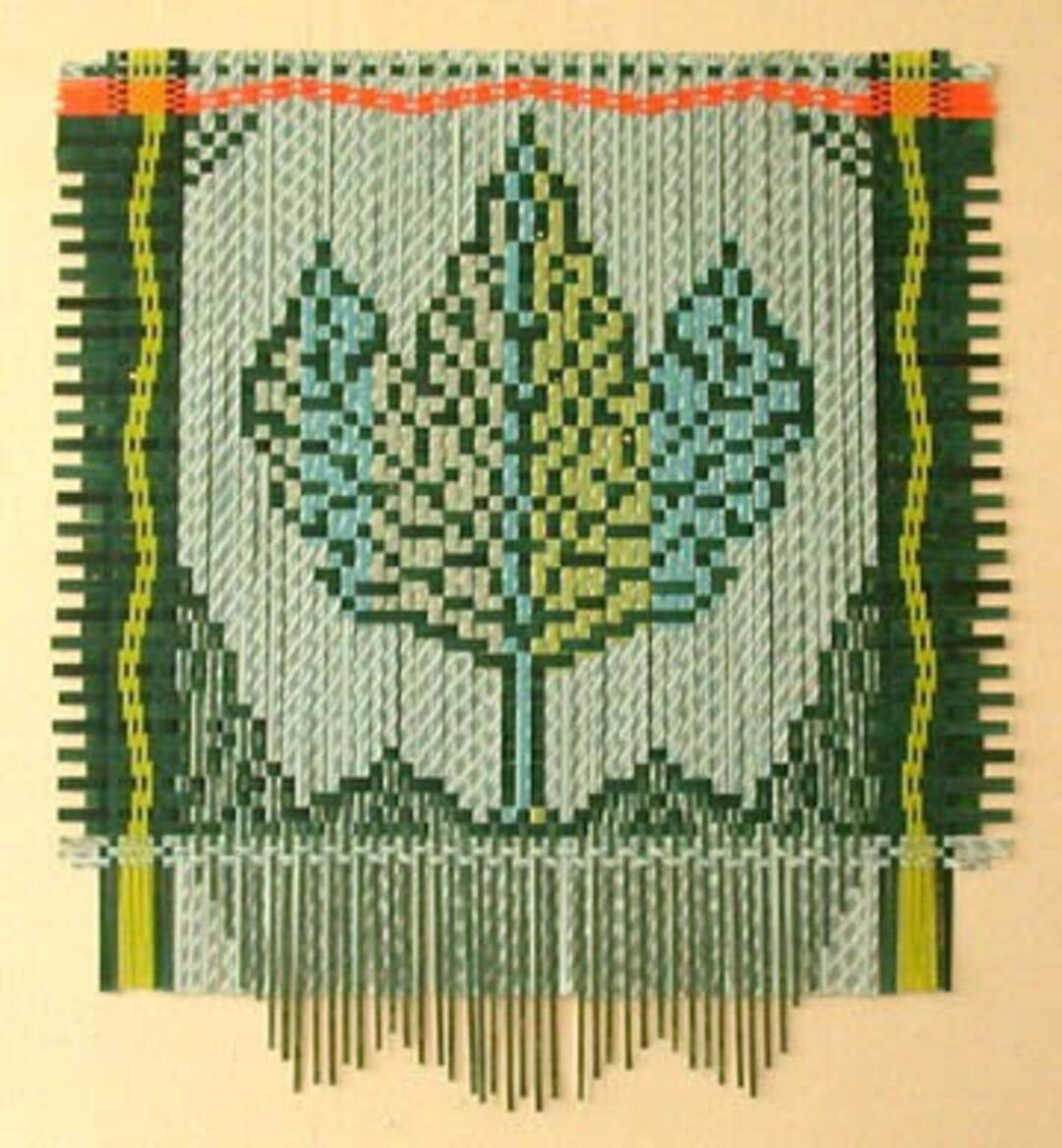 Hand Painted Paper Tapestry: Spring Green Woven Art - Etsy