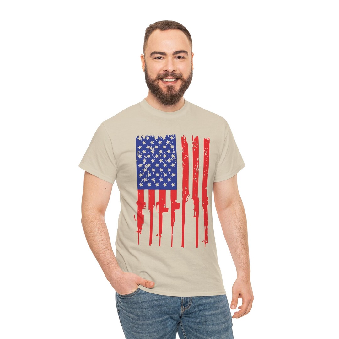 Distressed Gun American Flag 2nd Amendment US Rights Unisex Heavy ...