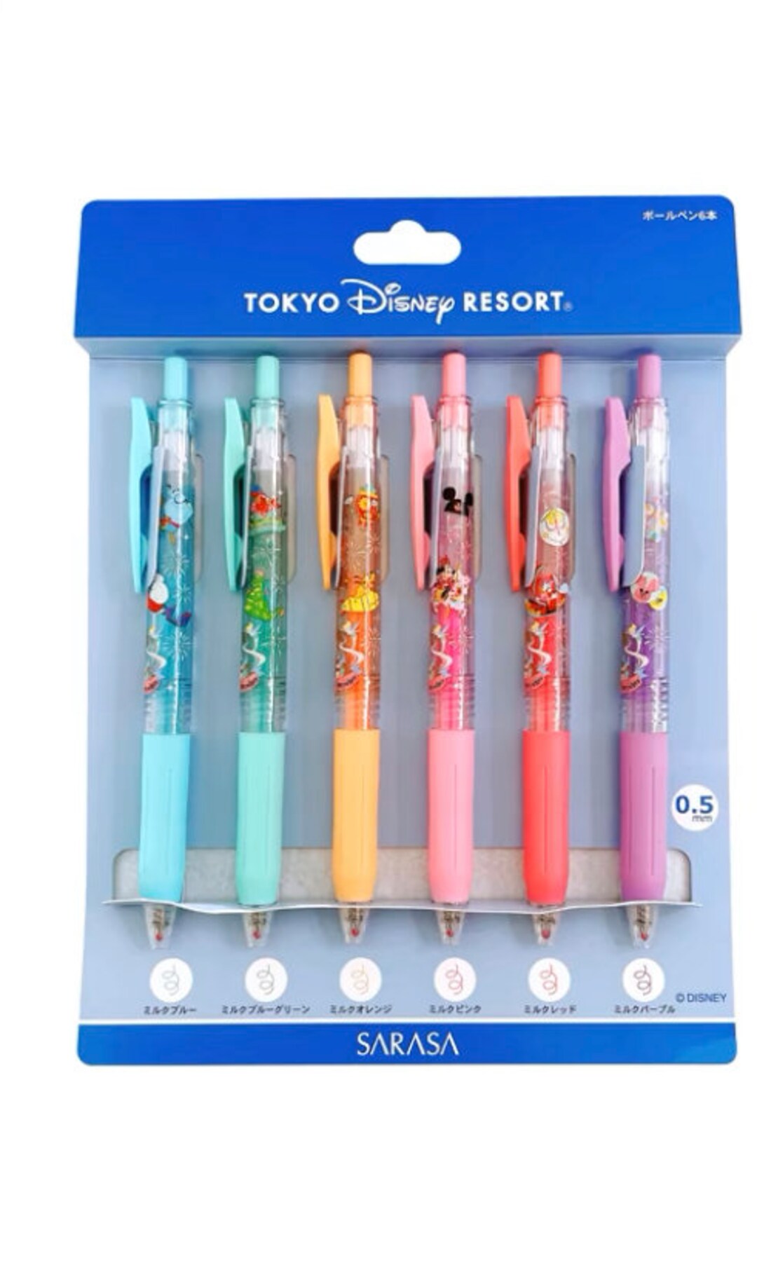 Zebra Toyko Disney Jj15 Different Color Ink Pen 0.5mm Set of 6, Japan ...