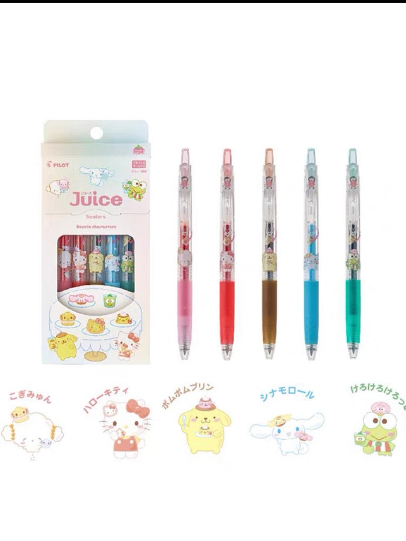 Pilot Sanrio Juice Color Gel Pen Set of 5pcs ,0.5mm Japan - Etsy Australia