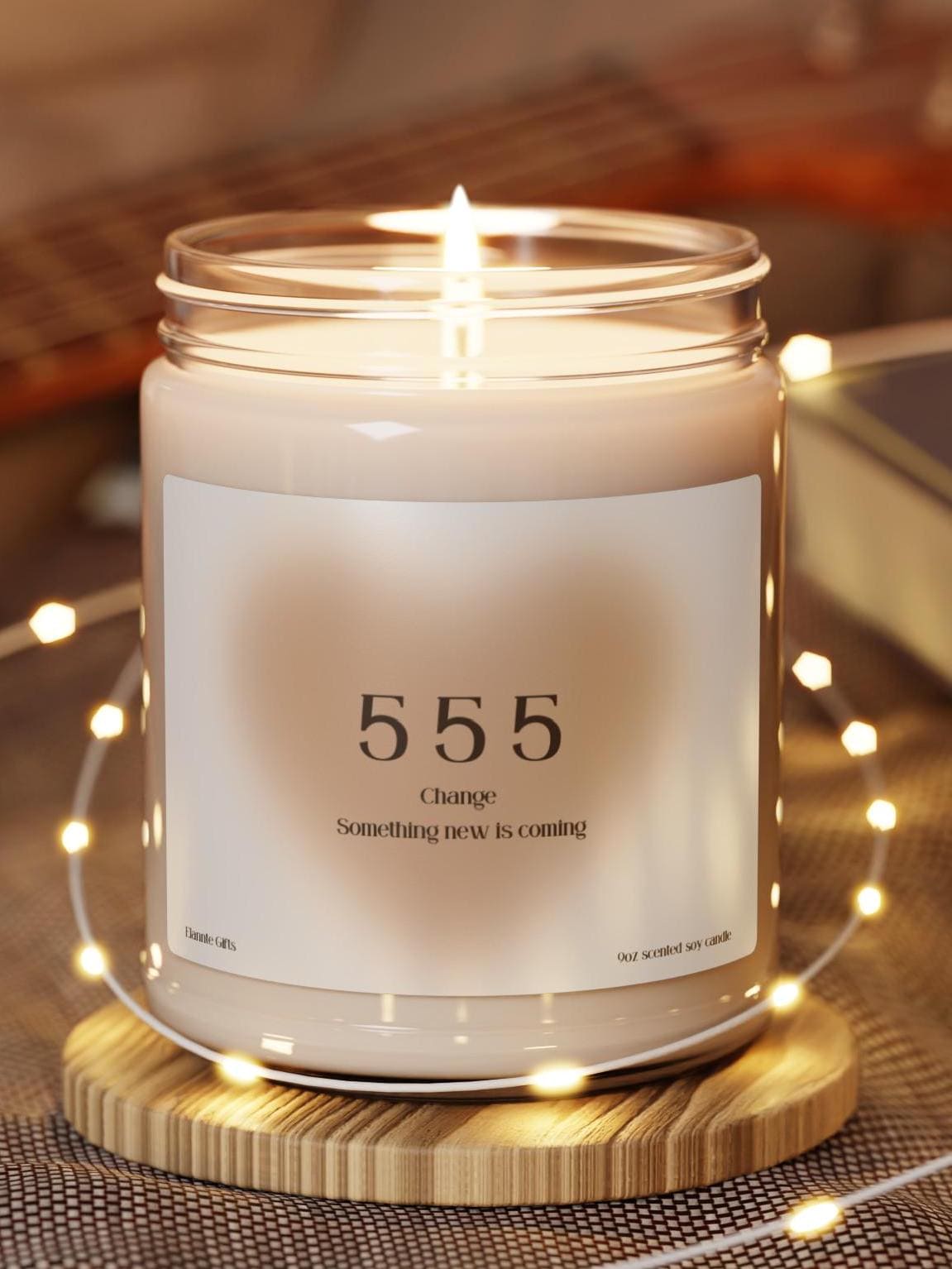 555 Angel Numbers Candle Gift for Bestie Numerology Astrology Intention ...