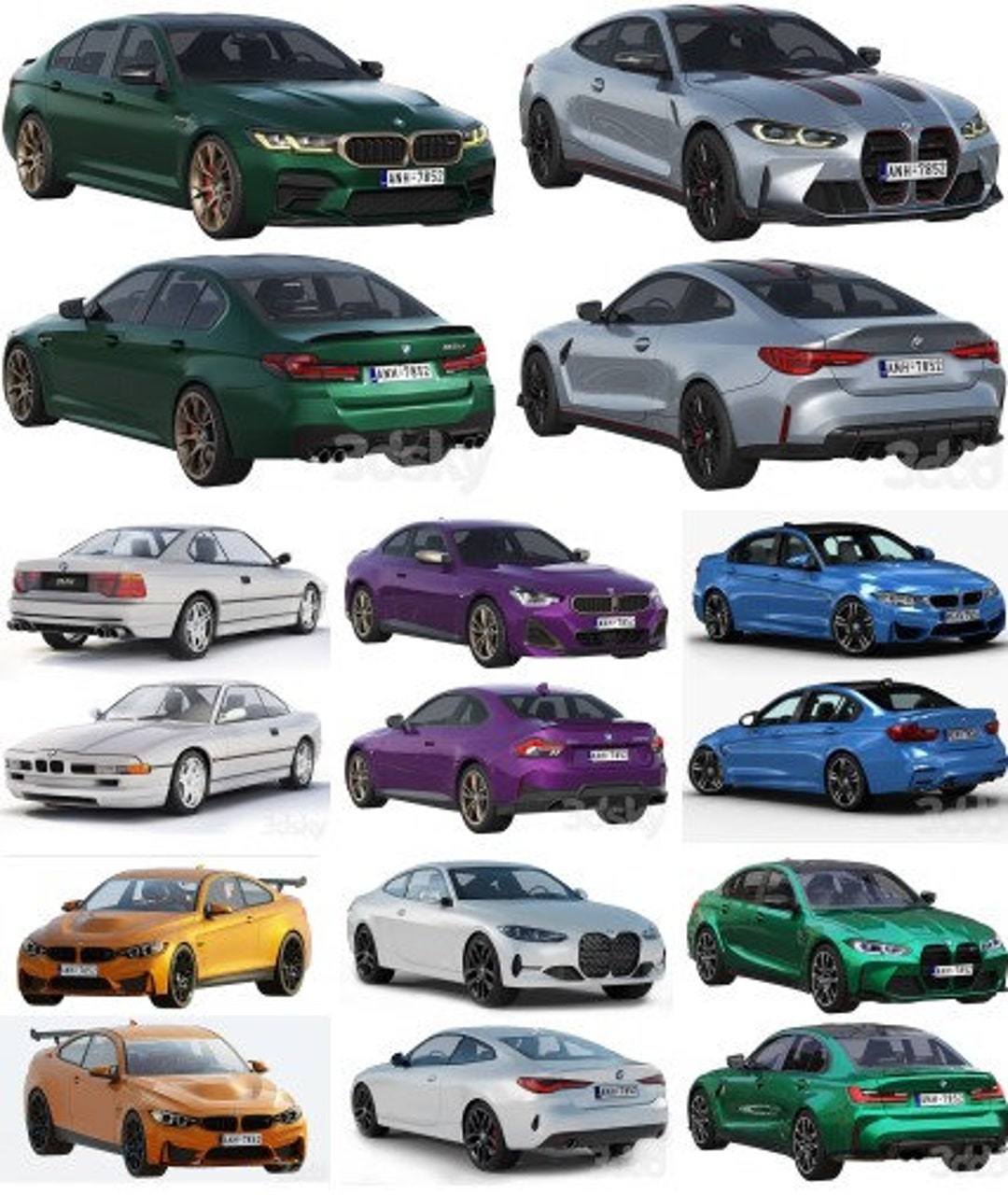 BMW Collection High Quality 3d Max Car Models Collection 18pcs - Etsy