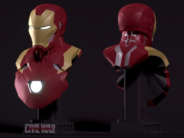 3D Model Iron Man Bust STL File - Etsy Australia