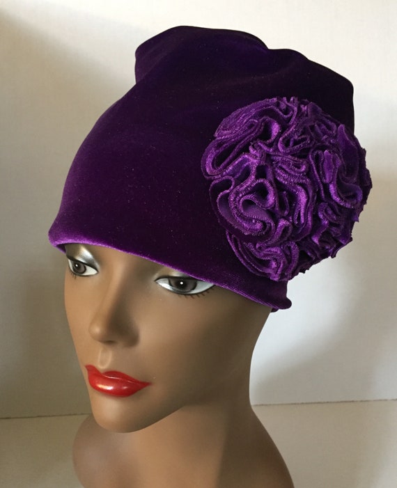 Violet Purple Velvet Hat Womens Gift Carnation Flower | Etsy