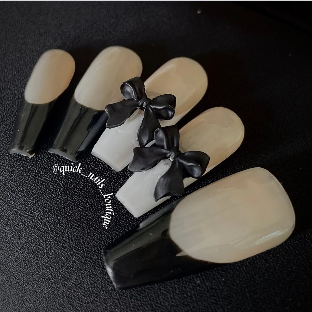 Coffin Black and White French W/ Bows - Etsy