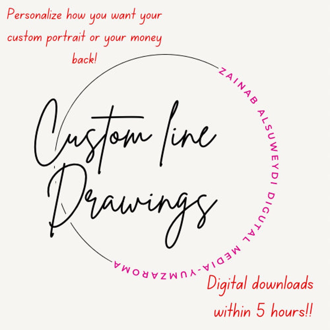 Custom Line Art Portrait Drawing, Personalized Illustration, Gift - Etsy