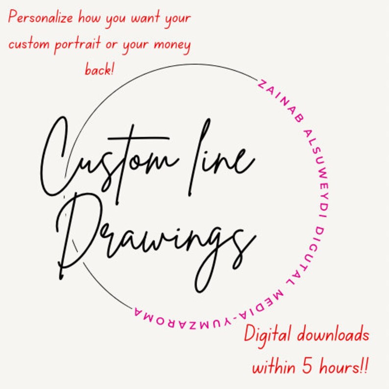 Custom Line Art Portrait Drawing, Personalized Illustration, Gift - Etsy