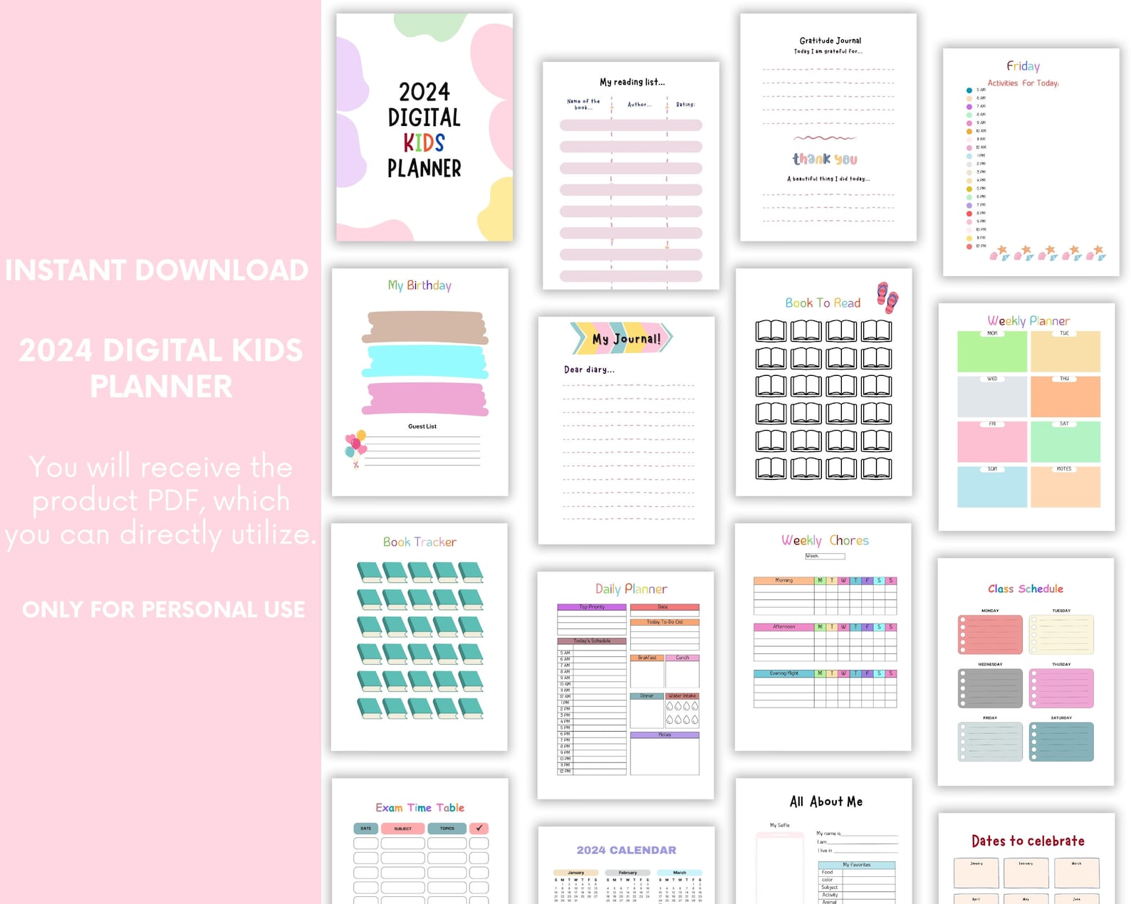Kids Planner | Printable Kids Daily Planner | Daily Journal for Kids ...