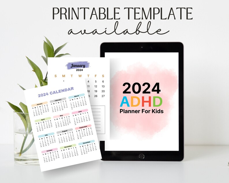 Adhd Planner for Kids 2024 | Digital School Planner | Daily Planner ...