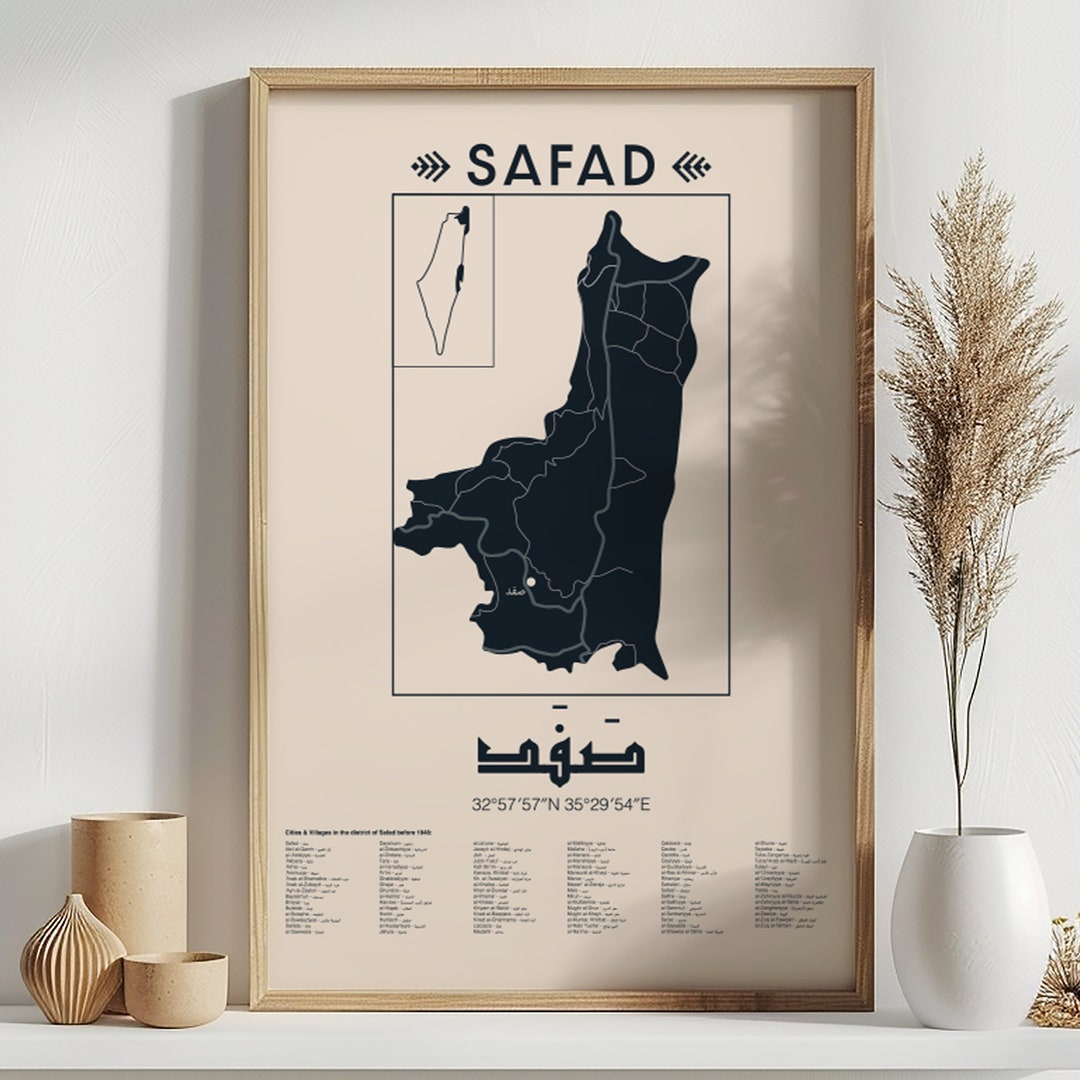 Palestine Map Safad صفد Palestine Before 1948 خريطة فلسطين Customisable Palestinian Poster - Etsy