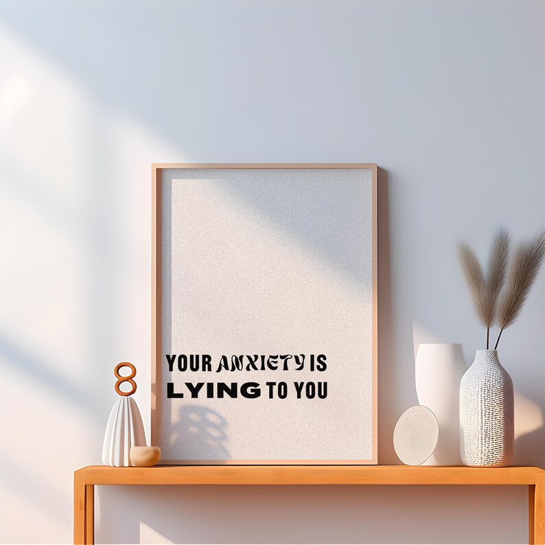 Minimalist Digital Mental Health Quote Poster Positive Affirmation Art ...