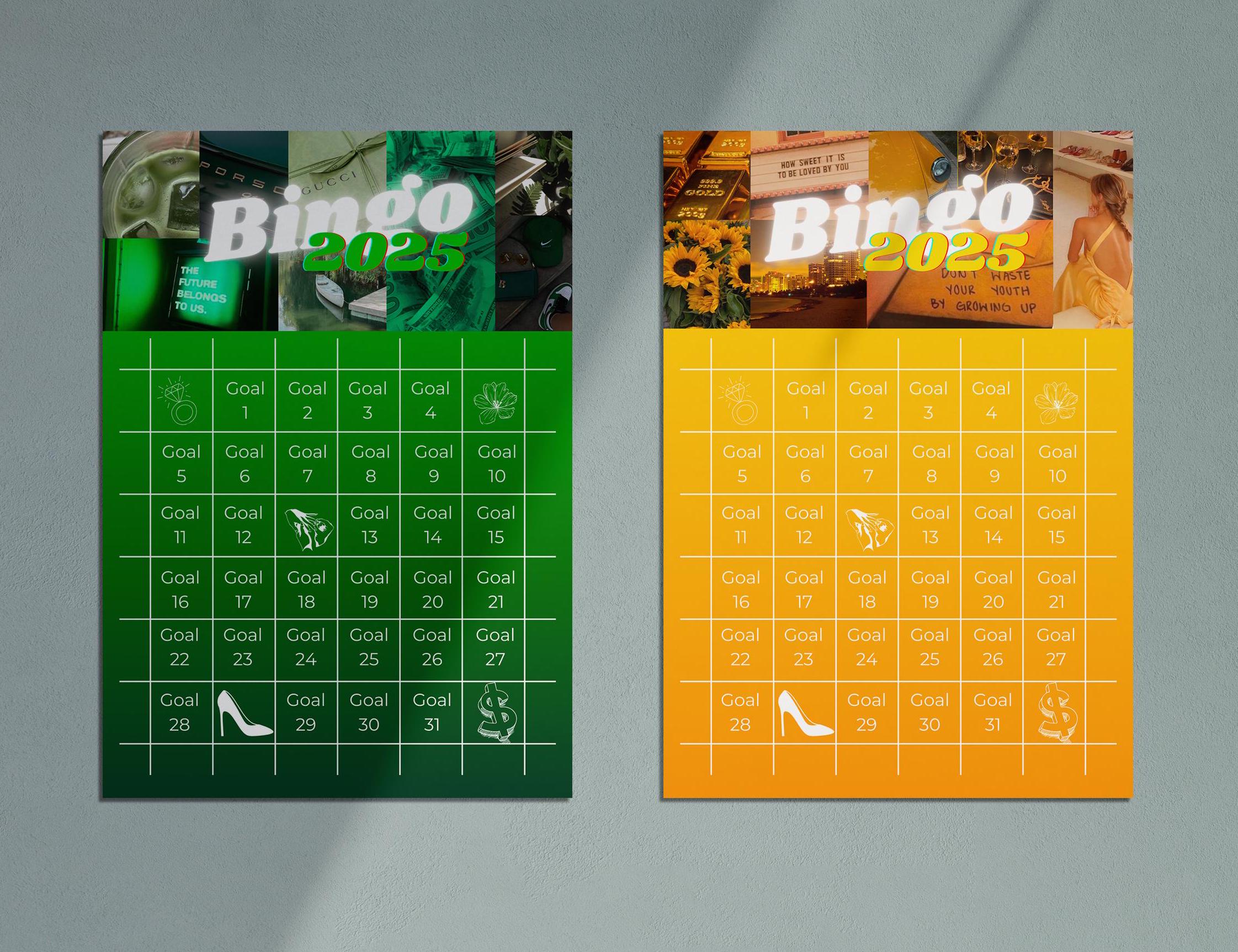 Bingo Vision Board 2025 Canva Template Bingo Card Printable ...