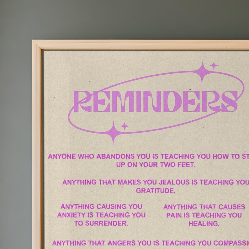 Poster Gentle Reminders Printable Affirmations Mind Balance Digital ...