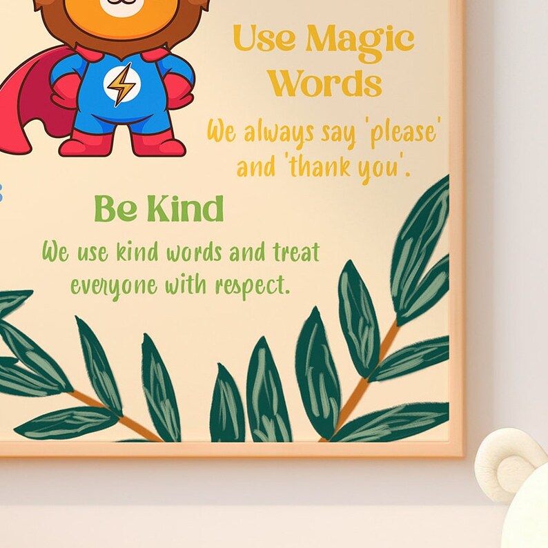Rules for Kids Printable Motivational Wall Art for Children Positive ...
