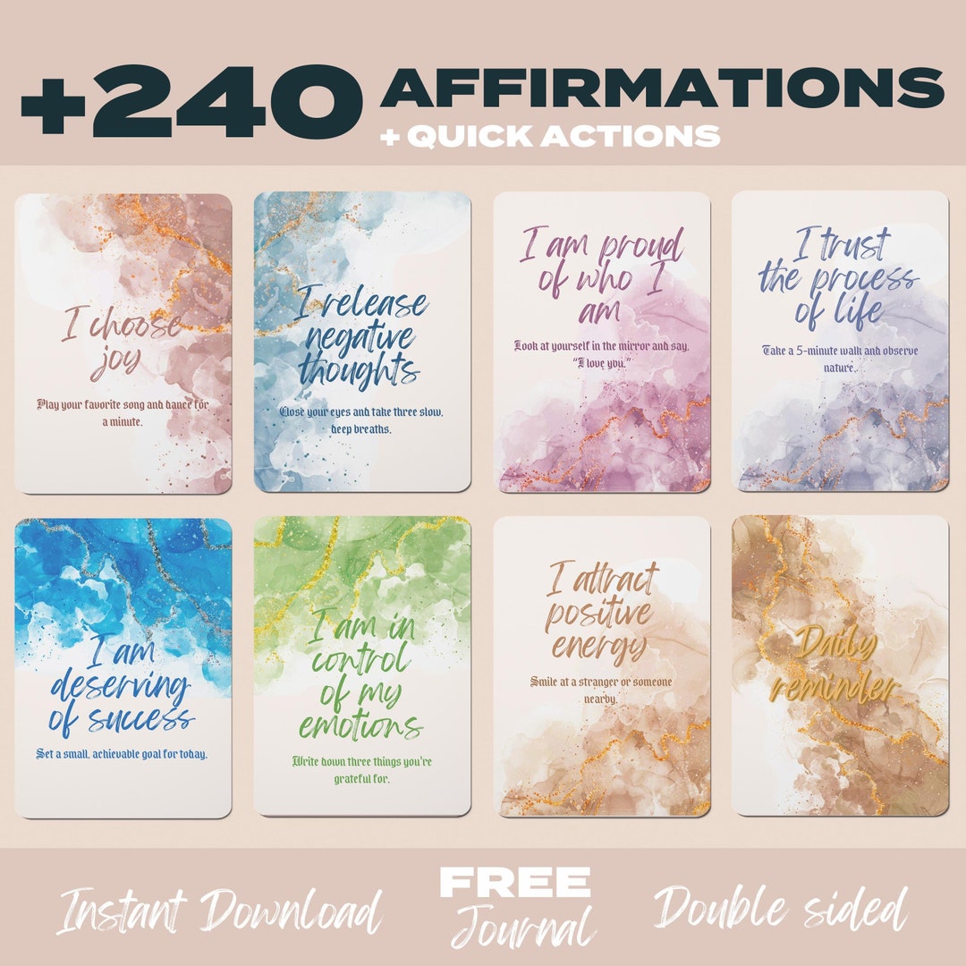 Gift Idea Positive Affirmations Printable Cards Gentle Reminders ...