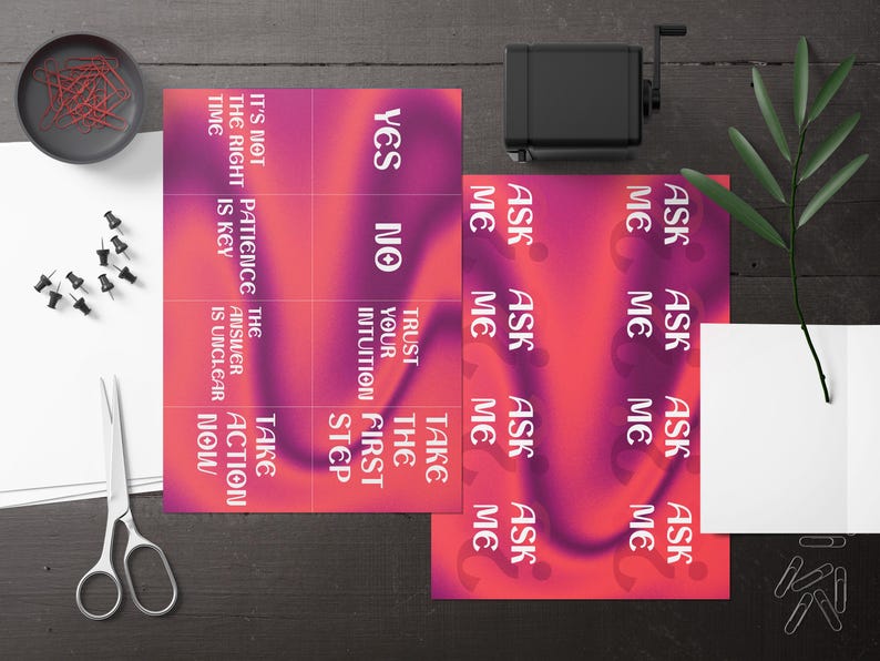 Instant Answer Printable Oracle Deck Cards Yes No Readings Tool ...