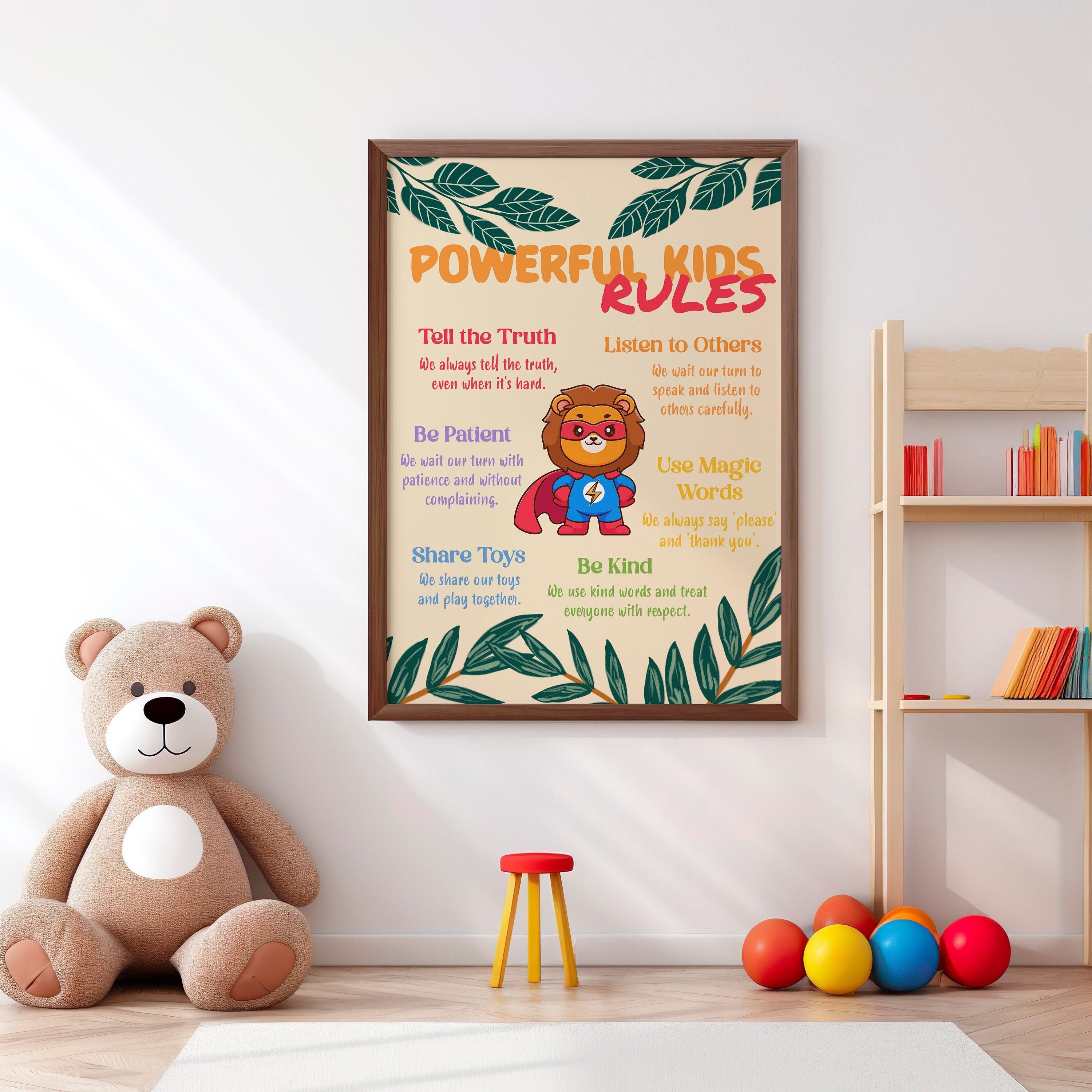 Rules for Kids Printable Motivational Wall Art for Children Positive ...