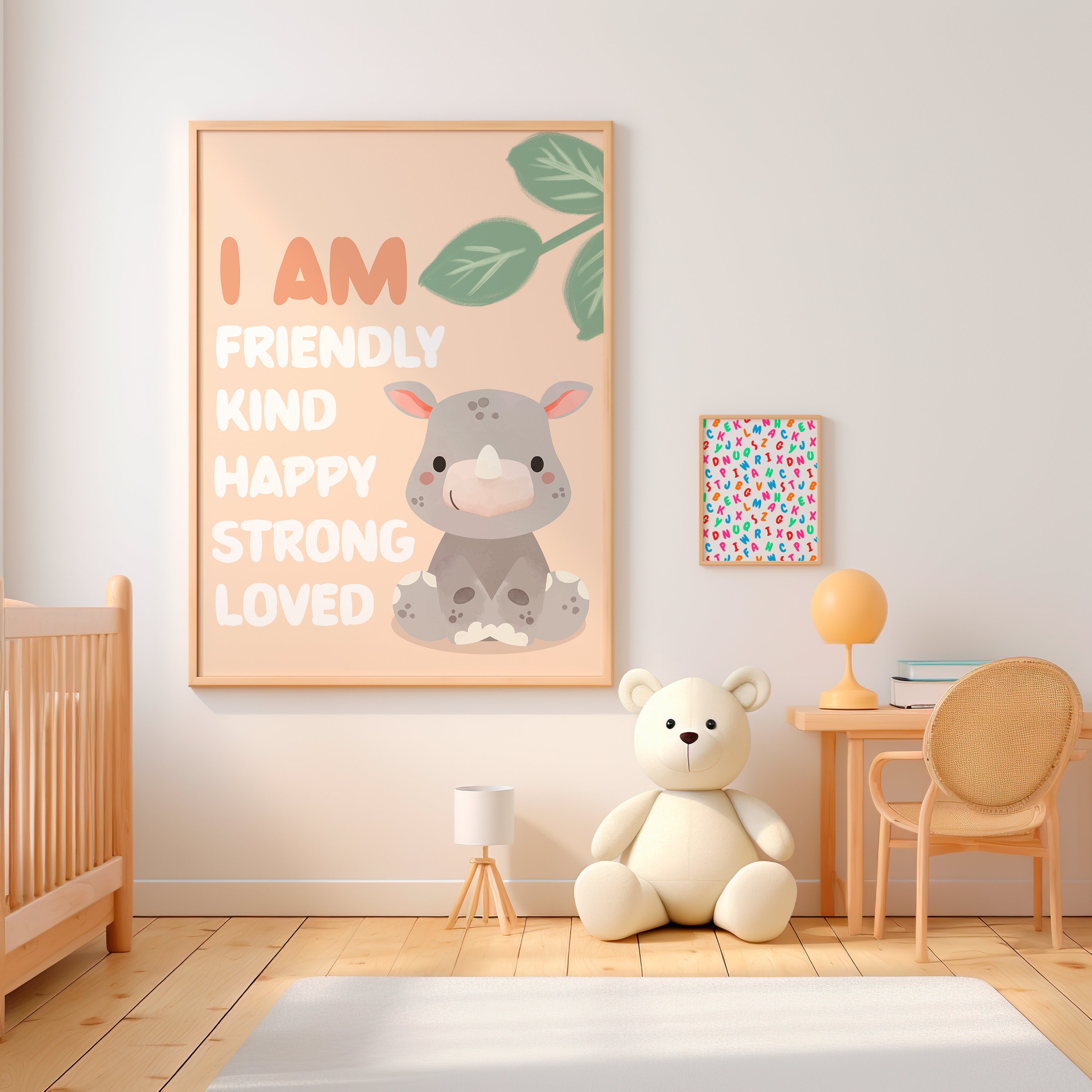 Positive Affirmations for Kids Wall Art Digital Watercolor Animals ...