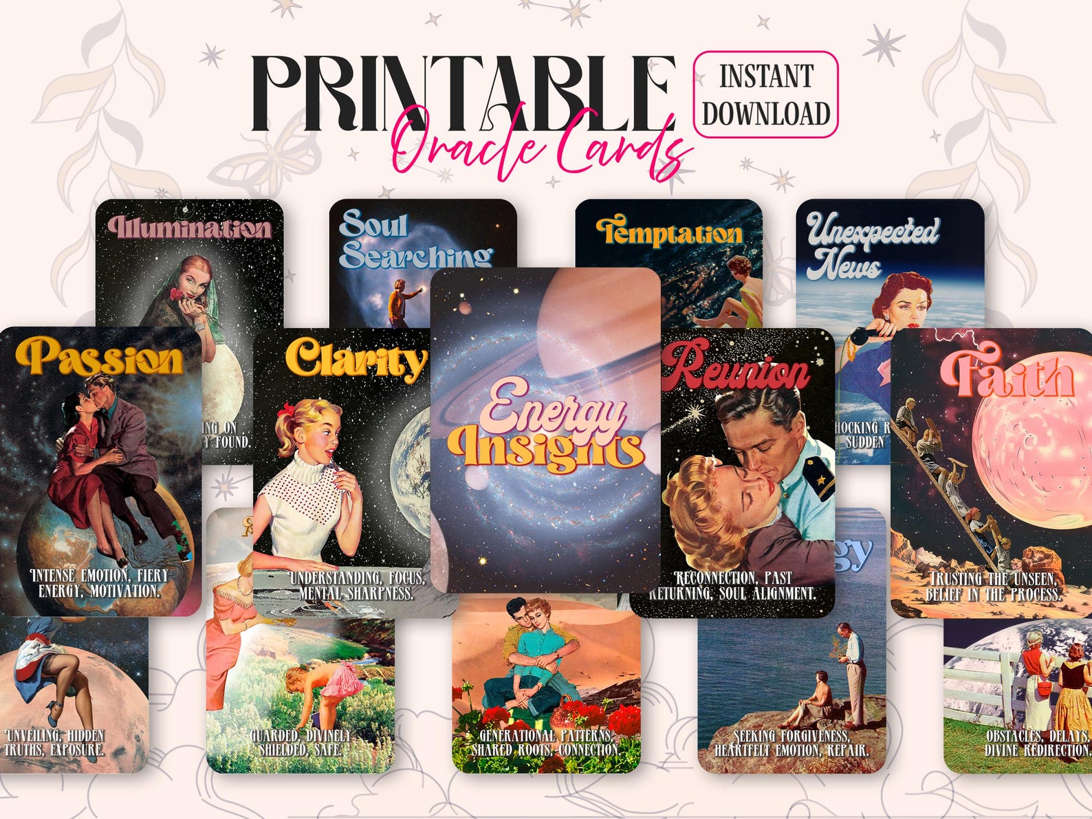 Cosmic Insights Vintage Tarot Cards Oracle Printable Deck Tarot ...