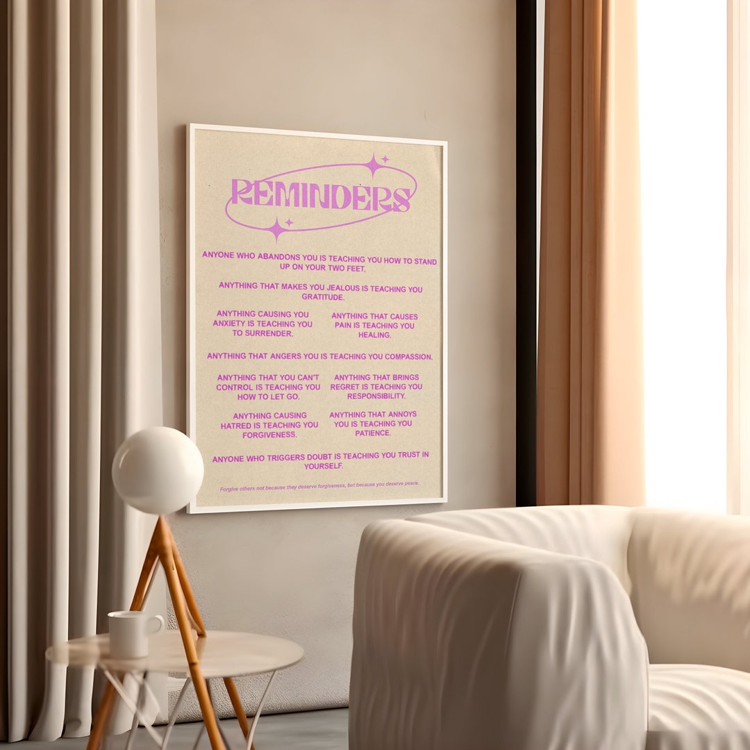 Poster Gentle Reminders Printable Affirmations Mind Balance Digital ...