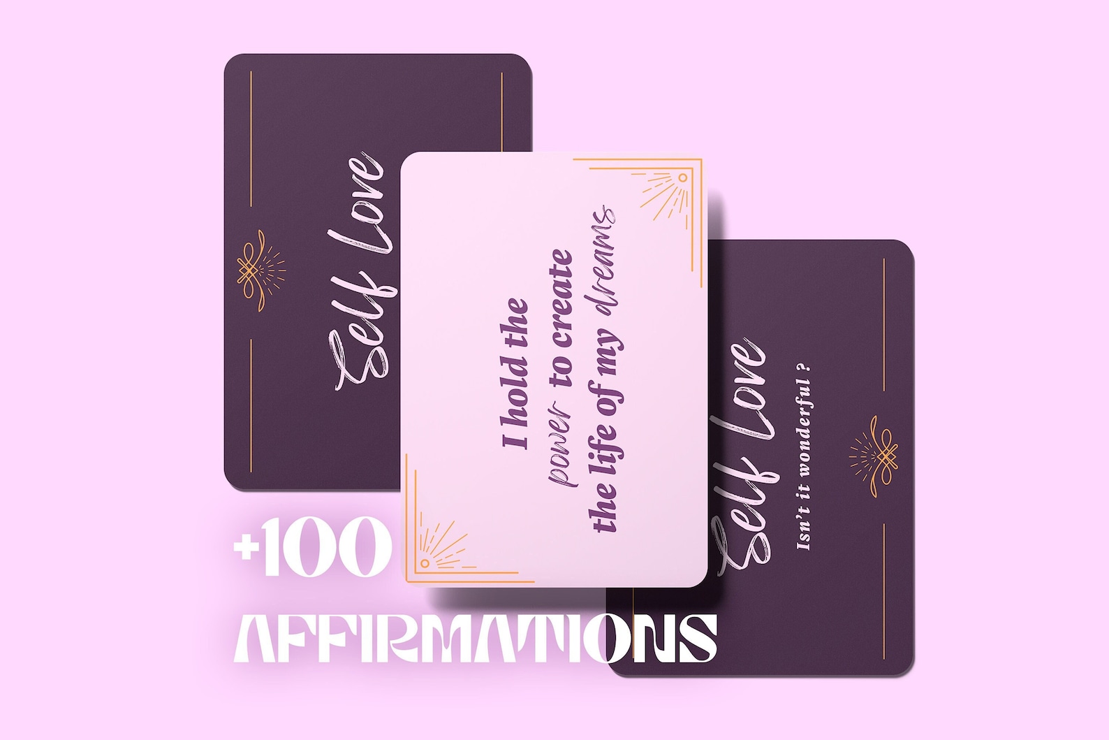 100 Self Love Affirmations Printable Aesthetics Cards Manifesting ...