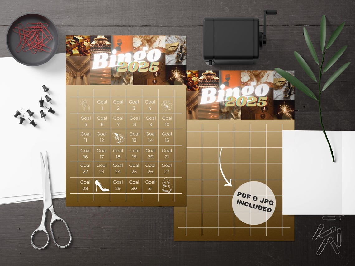 Bingo Vision Board 2026 Canva Template Bingo Card Printable ...
