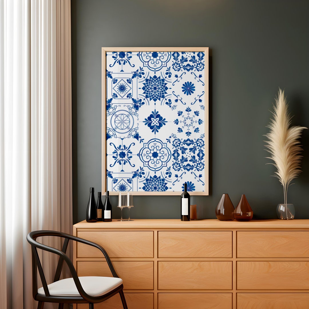 Portuguese Tile Art Design Printable Wall Decor Mediterranean Art ...