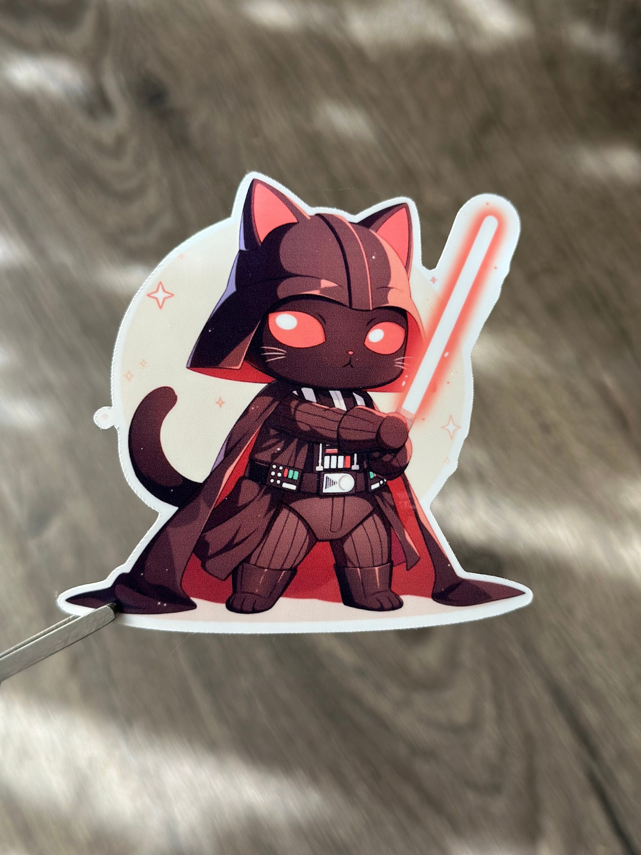 Cat Darth Vader Sticker, Star Wars Fan Art Decal, Waterproof Sticker ...